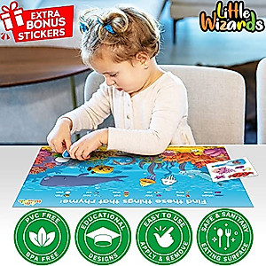 Disposable Placemats for Baby with Stickers - Kids Placemats for Dining Table - Disposable Placemats for Kids That Stick - Toddler Placemats for Dining Table - Baby Placemat Plastic Placemats for Kids