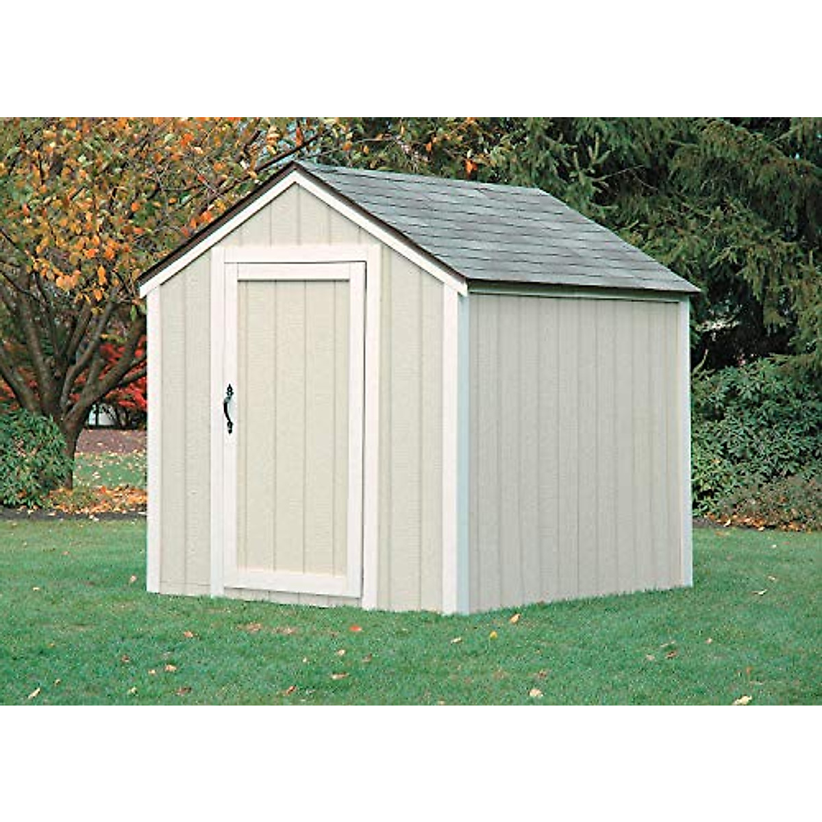 2x4basics 90192MI Custom Shed Kit with Peak Roof, 2x4 & 2x4basics 90134ONLMI Hopkins, 6" D x 40" W x 33" H, AnySize Chair or Bench Ends, Sand