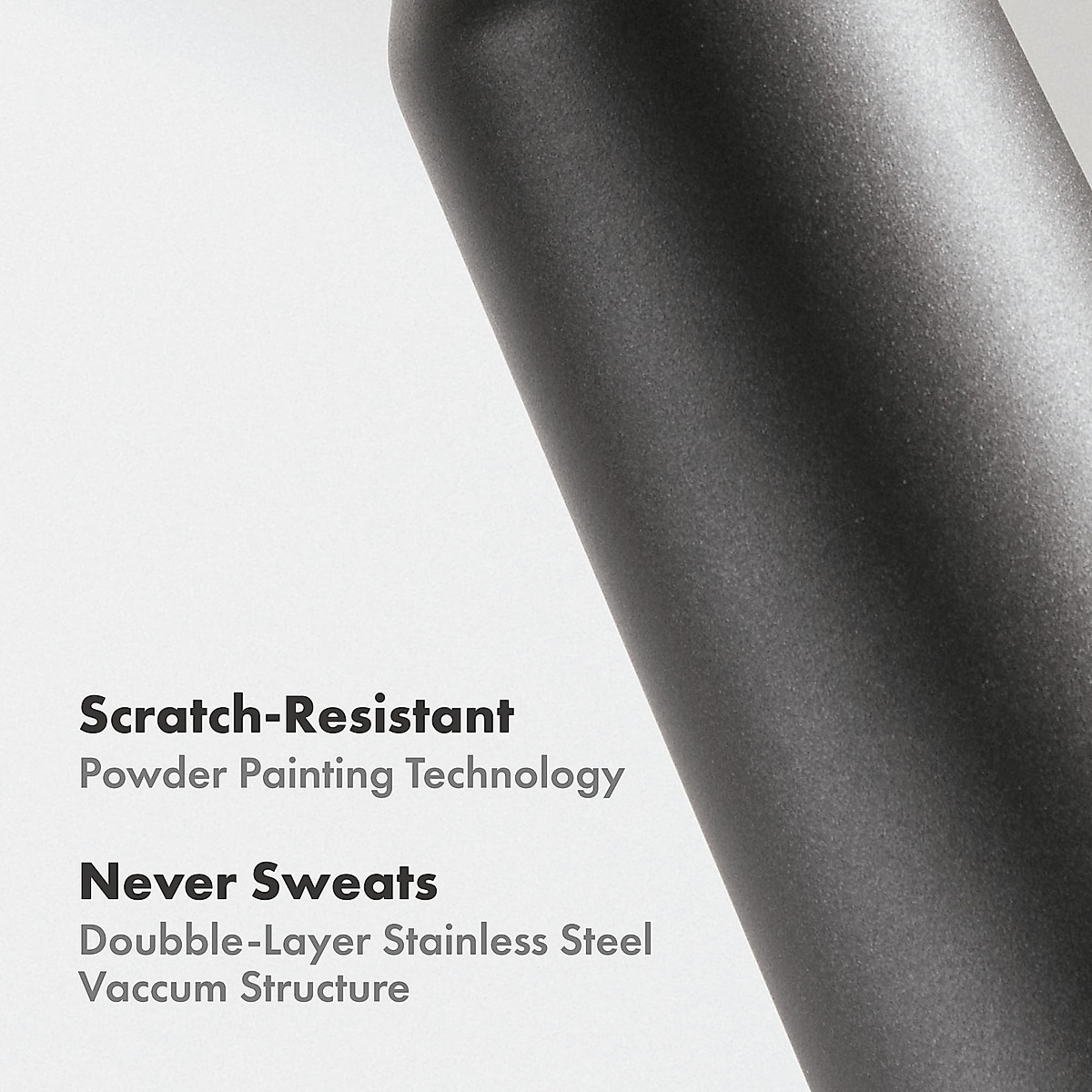 WOKY TIKO 17oz Titanium Ceramic Tumbler - Double-Layer Stainless Steel Insulated Water Bottle, Vacuum Structure Design with Titanium Lid & Silicon Carry Strap - Perfect for Gym& Travel (White)