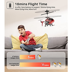 Syma RC Helicopter for Adults Kids with Altitude Hold, 2 Rechargeable Battery (Rose Red)