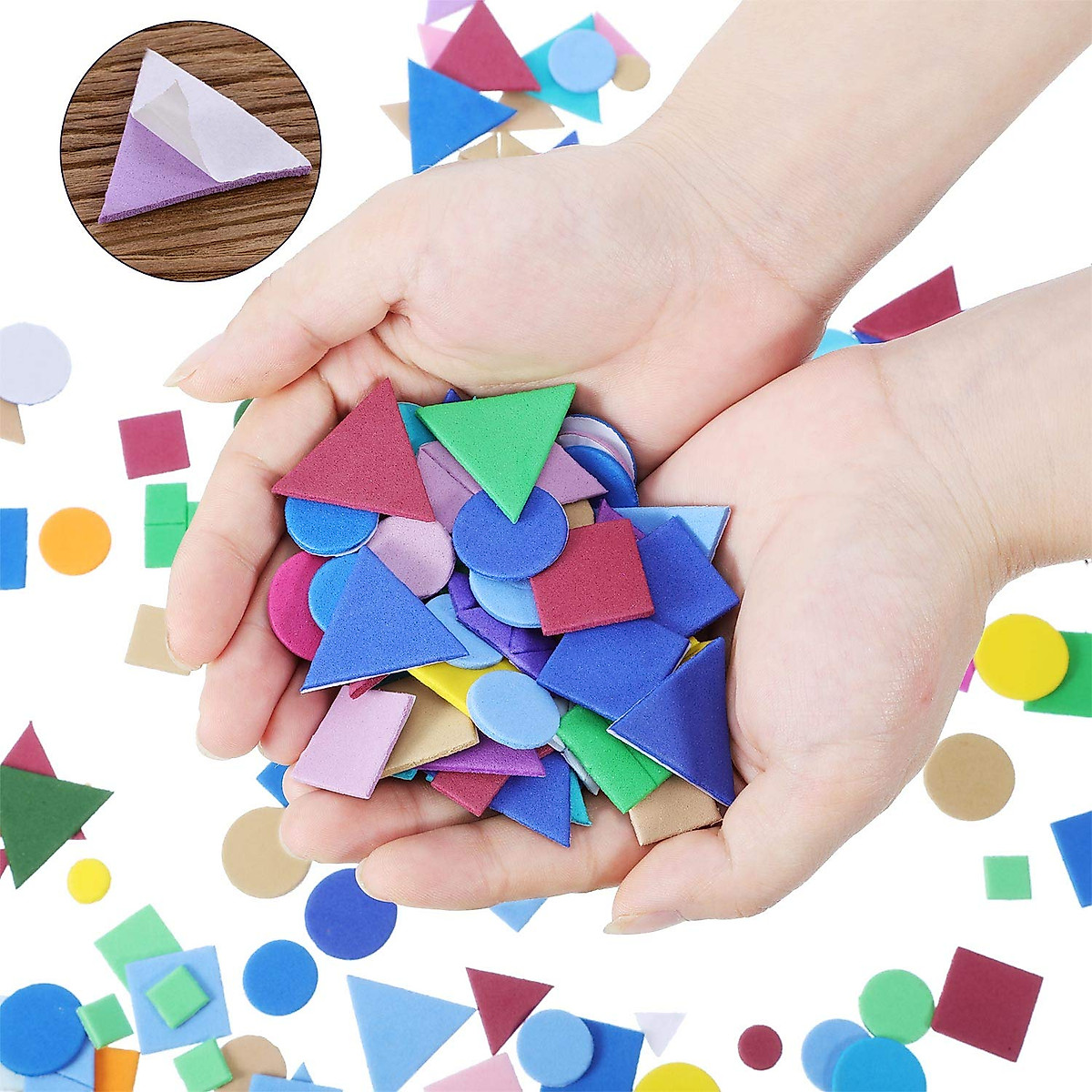 1000 Pieces Foam Shape Stickers for Kids Crafts and Education