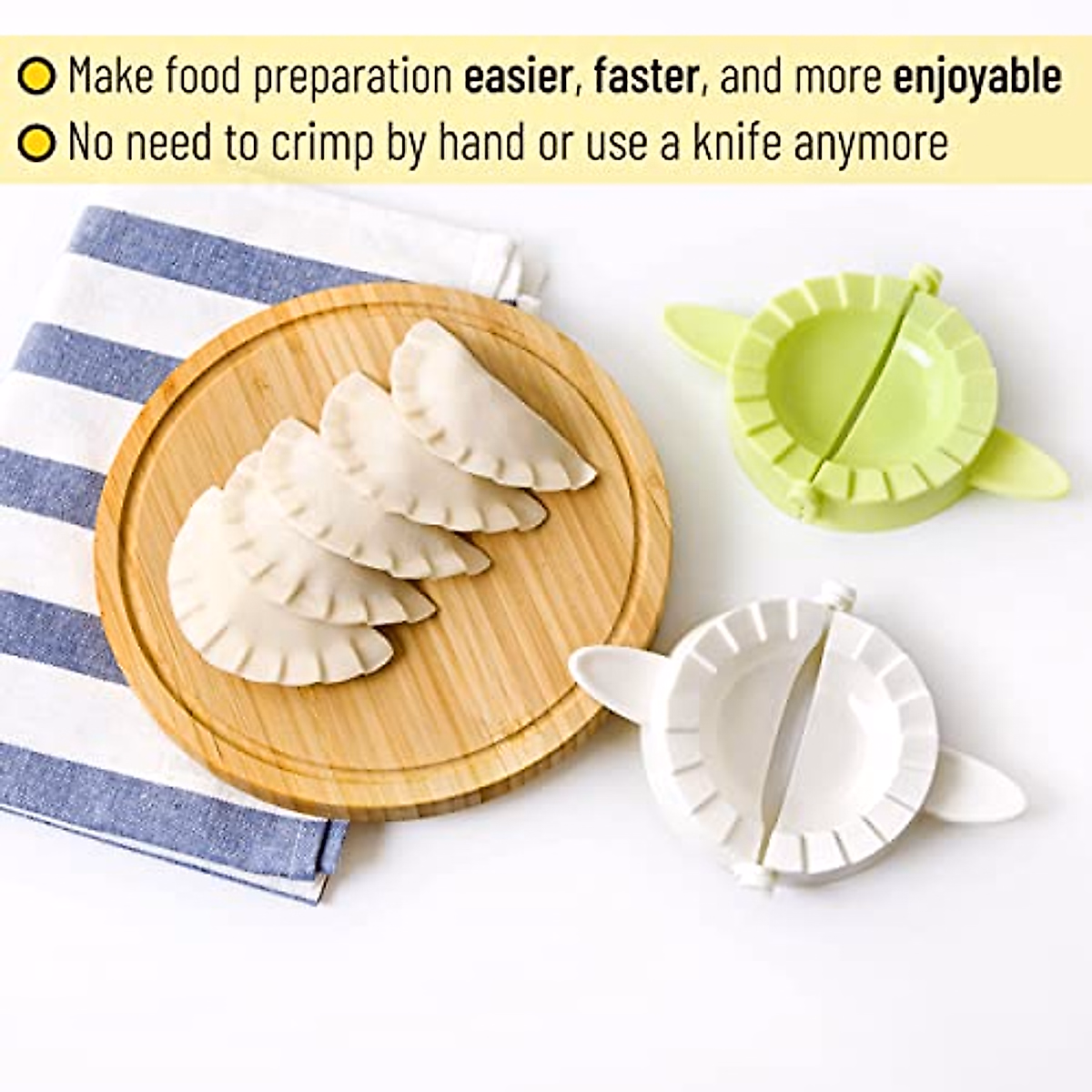 BTaT- Dough Press Set, 3 Pack, Empanada Press, Dough Press, Dumpling Press, Hand Pie Press, Mini Pie Press, Hand Pie Maker, Meat Pie Cutter, Pie Press, Pastry Press, Turnover Press, Mother's Day Gift