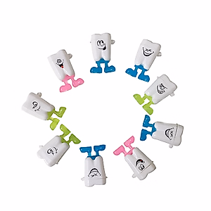 Teeth Storage Box, YOUYA DENTAL Lovely Baby Milk Tooth Fairy Box Tooth Organizer Teeth Saver Box with Expression Case Gift for Kids Keepsake-White(50 Pieces)