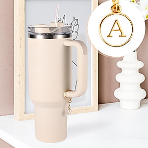 SAVITA Letter Charm Accessories for Stanley Cup, Letter Charm Accessories Personalized Name ID Letter Handle Charm Letter Charm for Stanley Tumblers (Letter A)
