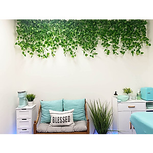 WEISPARK Artificial Hanging Plants - 2pcs Fake Ivy Vine Leaves Kitchen Plants for Wall House Room Garden Wedding Garland Indoor Outdoor Decoration (No Baskets)