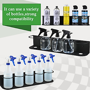 Therwen 2 Pcs 5 Holes All Purpose Steel Spray Bottle Holder Heavy Duty Spray Can Holder Rack Organizer Easy Install Wall Mount Paint Spray Bottle Organizer Storage Rack for Garage Home Workspace