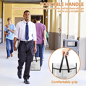 NEMTMCUA 3Pcs Scrapbook Paper Storage Organizer 13.1×3.4×14 Inch with Handle Lightweight and Button Closure for Holding Scrapbook Paper,Vinyl Paper, Paper File and Photos(Black)