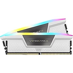CORSAIR VENGEANCE RGB DDR5 RAM 32GB (2x16GB) 6200MHz CL36 Intel XMP iCUE Compatible Computer Memory - White (CMH32GX5M2B6200C36W)
