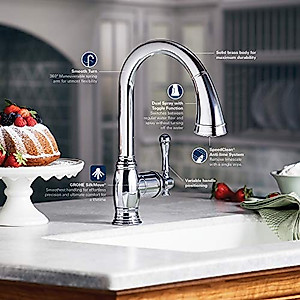 Bridgeford Single-Handle Pull-Down Kitchen Faucet with Dual Spray, StarLight Chrome
