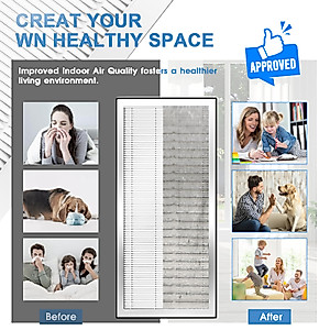 Replacement Filter 2 Pack Compatible with 40 Series Air Purifier,3-in-1 Filters, Contains H13 HEPA & Activated Carbon