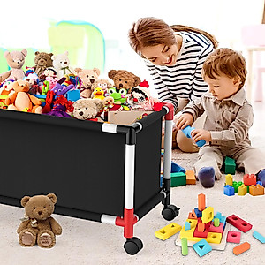 Extra Large Toy Box, Toy Chest Storage Organizers with 360° Wheels, 120L Oxford Toy Storage Boxes for Kids, Home Storage Organizer for Bedroom Living Nursery, 28.4 x 15.4 x19 Inches