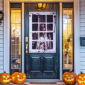 Halloween Window Decorations 31.5x47.2" Window Door Wall Cover Scary Halloween Decorations Indoor Outdoor Party Decor