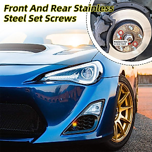 Kewucn 12 PCS Stainless Steel Brake Disc Rotor Screws for Front and Rear, OEM 93600-06014-0H Replacement Accessories, Retaining Screws Set for K3, City, Civic, Accord, Odyssey