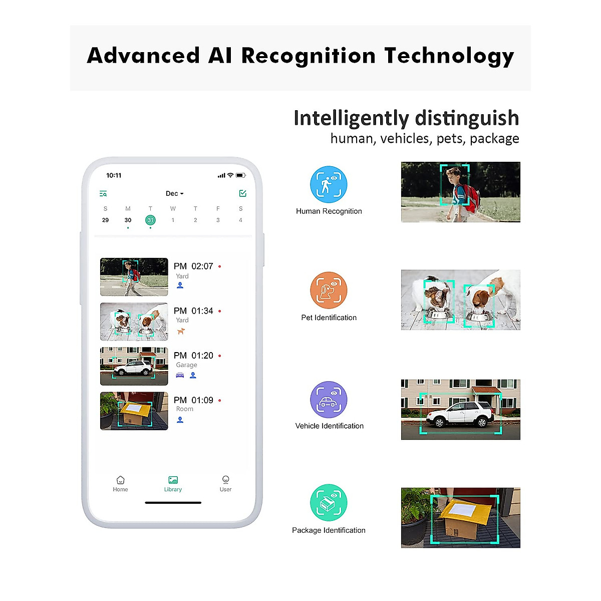 Security Cameras Wireless Outdoor for Home Surveillance, 1080P Spotlight Camera Color Night Vision, PIR Motion Detection, Lifetime Free Cloud Storage