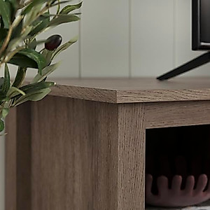 Walker Edison Wren Classic 4 Cubby Fireplace TV Stand for TVs up to 65 Inches, 58 Inch, Driftwood