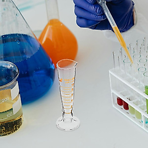 TEHAUX 10ml Lab Graduated Cylinder Glass, liquid Measuring Cup with Spout Wide Mouth, Conical Beaker Thickened Glass Measuring Cylinder for School Science Teaching