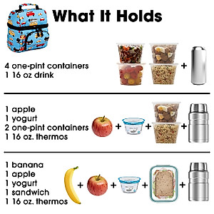 J World Corey Kids Lunch Bag. Insulated Lunch-Box for Boys Girls, Minibus