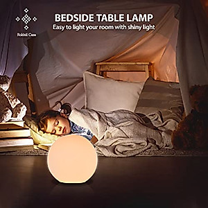 Rokinii Casa 7.8 Inch Ball Table Lamp with Glass Shade, Ball Light Bookshelf Lamp for Bedroom, Dorm, Office and Bedroom Bookshelf Reading Decoration, Without Bulb