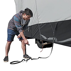Classic Accessories RV SkyShield™ R-Pod Cover, 16'2"L x 78"W, Model 2, Durable, Tear-Resistant, Teardrop, Travel Trailer Storage Cover, Compatible with R-Pod Trailers, Black/Grey/Snow White