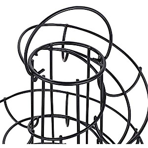 WElinks Iron Egg Holder Stand, Spiral Design Egg Storage Shelf, Spiraling Dispenser Rack, Save Space Storage Display Rack, Kitchen Egg Storage Holder, Spiral Egg Basket (Black)