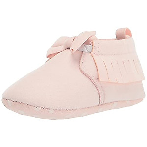 Gerber Baby Moccasins Crib Shoes Newborn Infant Neutral Boys Girls, Pink Fringe, 3 6 Months Unisex