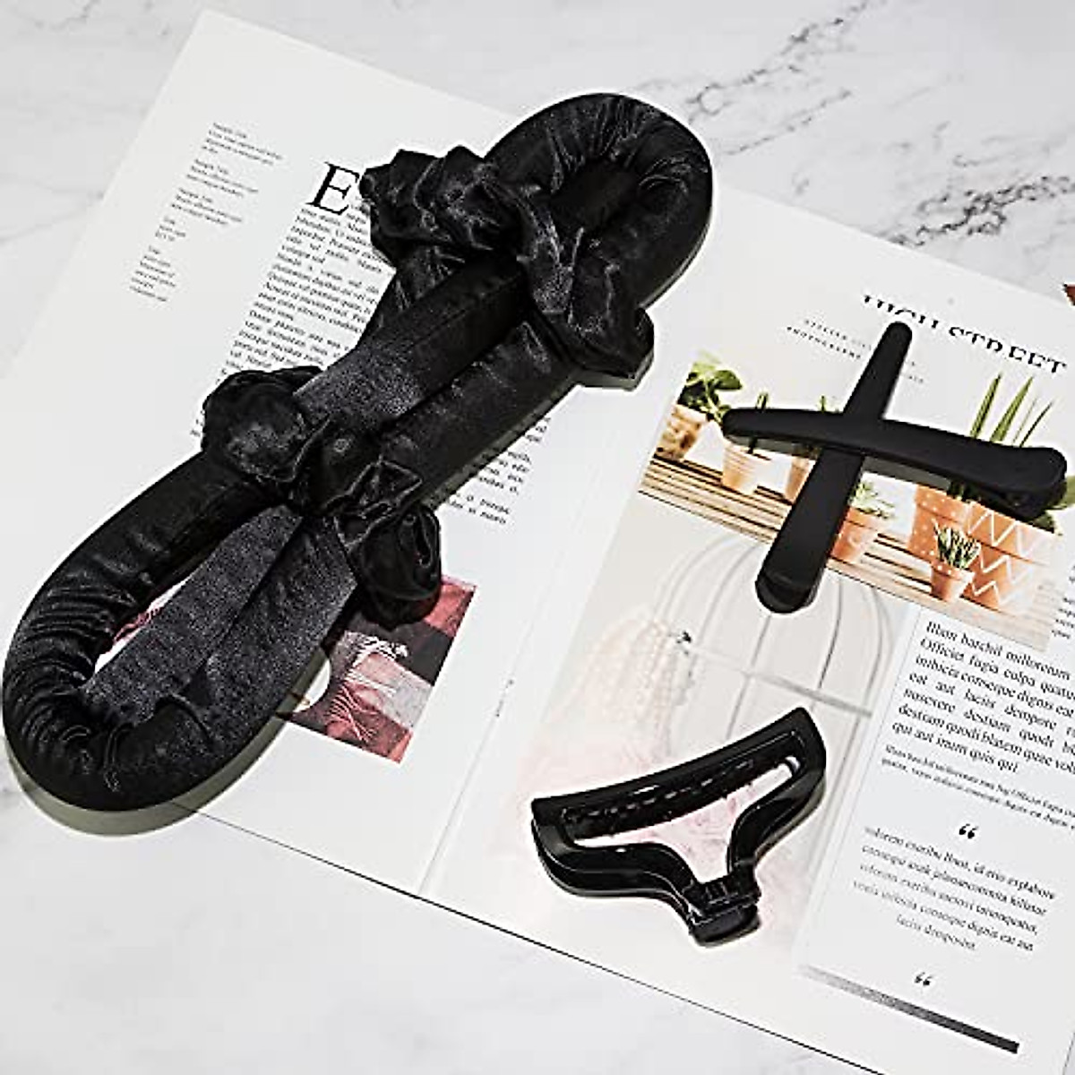 cobinaan Heatless Curling Rod Headband No Heat Hair Curlers for Long Hair Silk Curls You Can To Sleep In Overnight, Soft Rubber Hair Rollers, Curling Ribbon and Rods for Natural Hair (Black)