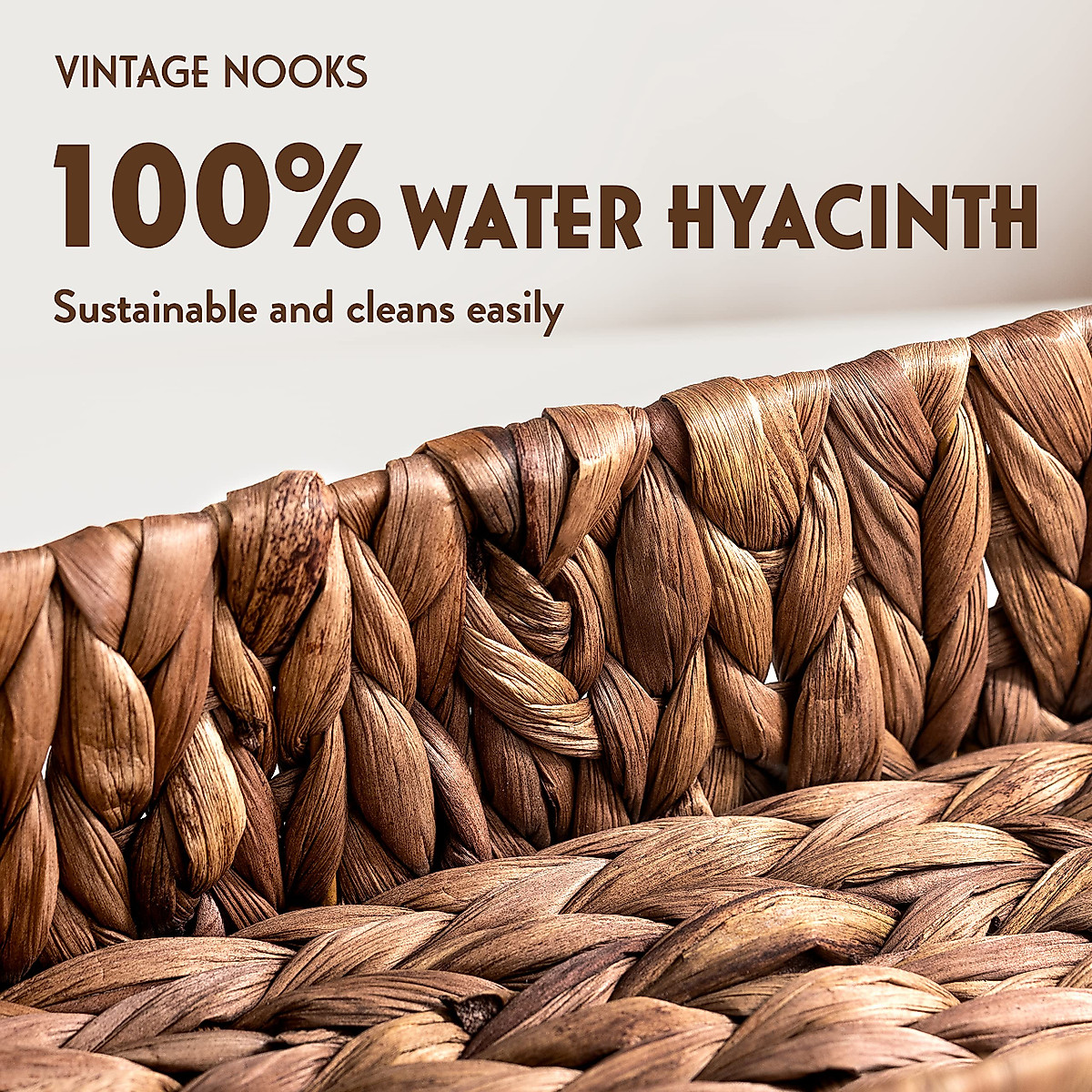 Toilet Paper Basket for Back of Toilet - Set of Two Small, Wicker, Hyacinth Bathroom Baskets for Toilet Paper and Towel Storage (Color: Medium Brown)