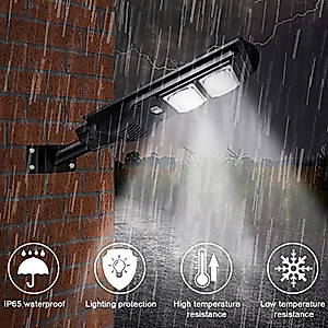 200w Solar Flood Street Light Dusk to Dawn, Security Lighting Ip65 Waterproof Yard Lamps Outdoor Solar Powered 6500k High Lumen for Barn, Yard, Garden, Basketball Court (Grey)