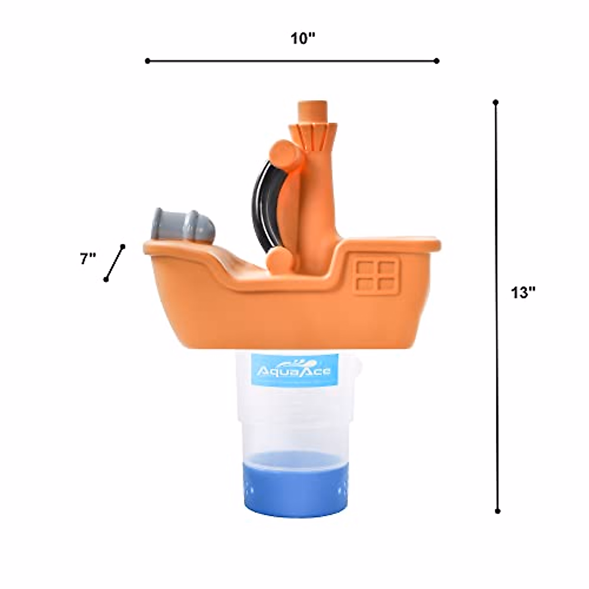 AquaAce Pirate Ship Floating Pool Chlorine Dispenser, Floater for 3 inch Chlorine Tablets