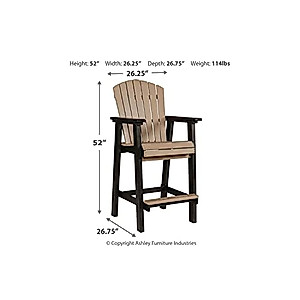 Signature Design by Ashley Fairen Trail 30" Outdoor Barstool, 2 Count, Black & Brown
