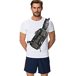 LarKoo Sling Backpack Chest bag - Tactical Chest Pistol Bag Shoulder Bags Crossbody Sling Backpack Holster Bag for Concealed Carry Fanny Pack