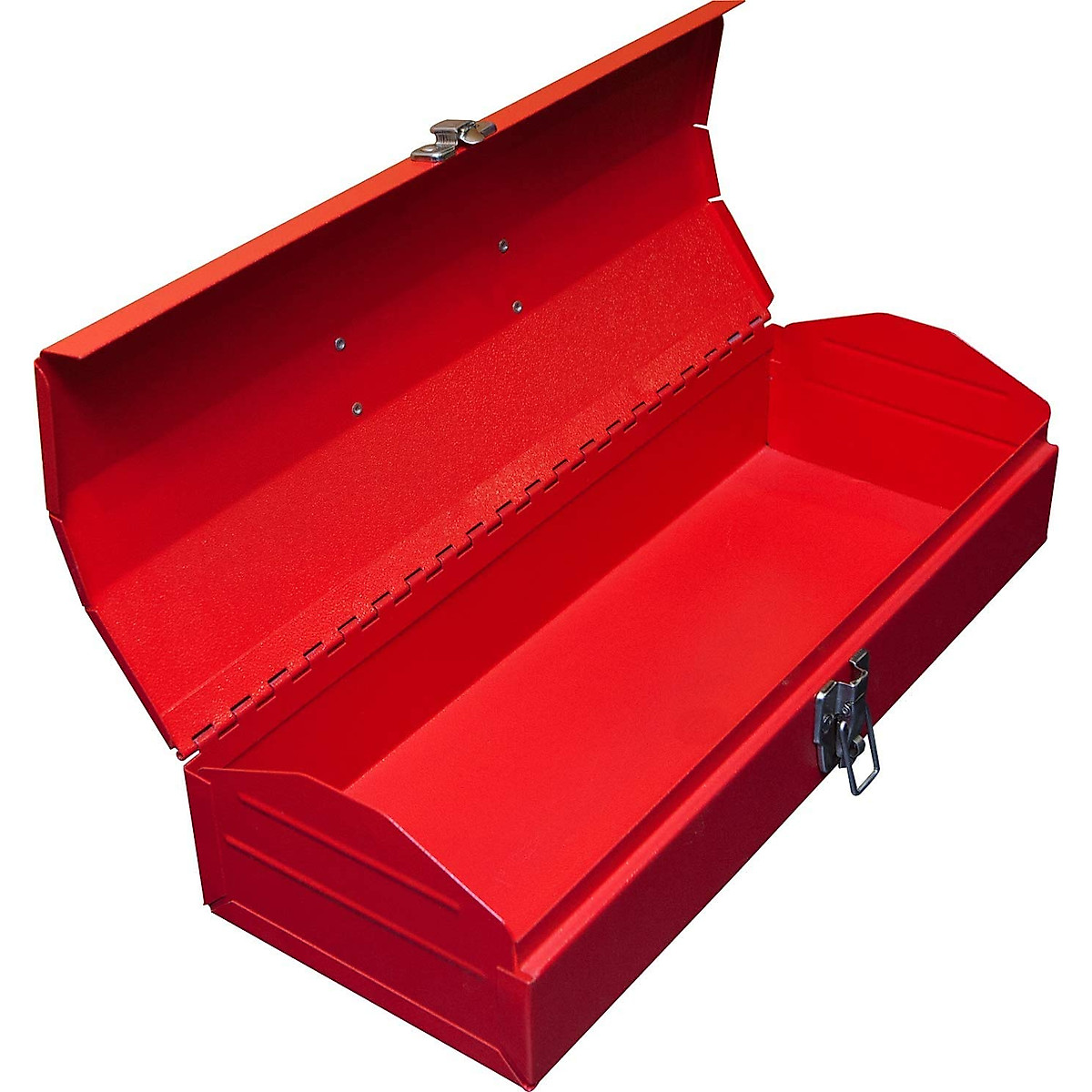 BIG RED TB101 Torin 19" Hip Roof Style Portable Steel Tool Box with Metal Latch Closure and Removable Storage Tray, Red, 19.1" x 6.1" x 6.5"