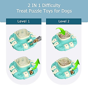 indiedouker 2024 Level 2 Interactive Dog Puzzle Toys for Smart Dogs to Keep Them Busy,8.8oz Large Capacity Treat Dispensing Dog Toys,Dog Self Playing Toys with Thick Material and Non-Slip Design