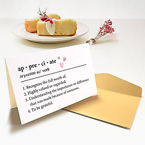 Funny Appreciate Definition Card for Men Women, Cute Thank You Card for Friend Teacher Doctor Nurse, Appreciation Card for Coworker Colleague Boss Leader