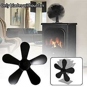 UXZDX CUJUX Low Noise Fireplace Fan Blade Living Room Efficient Household 5 Blades Winter Warm (Color : Gold, Size : 152mm)