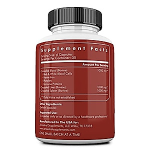 Ancestral Supplements Blood Vitality (w/Blood, Liver, Spleen) — Supports Life Blood, Bioavailable Heme Iron, Energy and Exercise Performance
