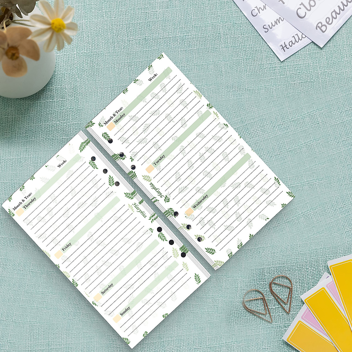 2024 Planner Monthly Weekly And Budget Paper Kit, 6 Ring Planner Accessory, 6.73” X 3.72”, Personal Size For Budget Planner Binder Cover, Money Binder Organizer For Cash