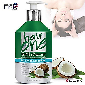 Hair One 6 in 1 Cleanser, Coconut, 16.9 Fluid Ounce