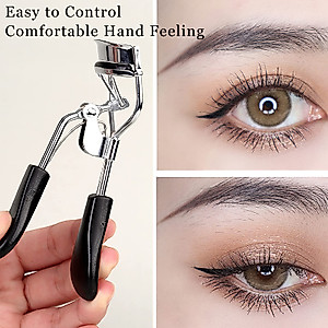 Eyelash Curler, GreenLife® Eyelash Curler with 6 Silicone Refill Pads Professional Makeup Tool Durable Lash Curler Fit Universal Eye Shapes Easily and Safely Get Long-Lasting Curl