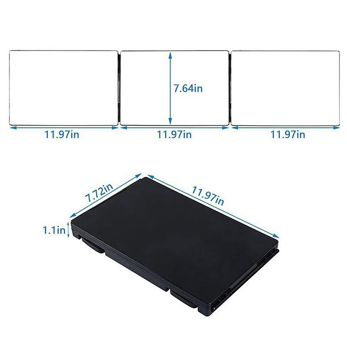 HIEEY 3 Way Mirror for Hair Cutting,360 Trifold Mirror with Height Adjustable Telescoping Hooks,and 5X Magnification Mirror,for Makeup, Hair Styling