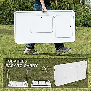 Allpop Folding Fish Cleaning Table with 2 Sinks, 42.5’’ Portable Camping Fish Fillet Station with Faucet, Spray Nozzle, Drain Hose, Storage Box, Built-in Drawer& Knife Groove for Picnic, White