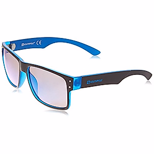SOUTHPOLE 5003SP Classic Mirrored Rectangular UV400 Protection-Cool Sunglasses for Men, 55 mm, Black & Blue