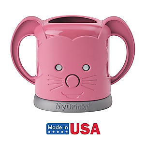 InchBug MyDrinky Pouch Holder No Squeeze, Reusable Drink Holder for Kids, Toddler and Babies | BPA-Free & Squeeze-Proof Cup Holder for Juice Boxes, Food Pouches | Dishwasher Safe, Pink Sorbet