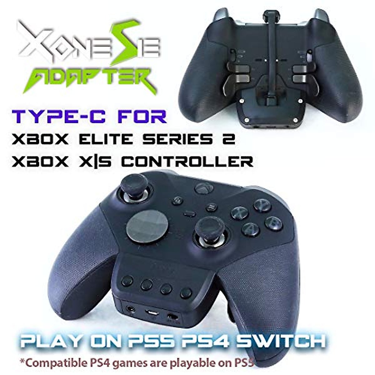 Brook Xone SE Adapter - Type C Version, for XB Elite Series 2 and XB X/S Controllers on XB X/S, Switch, PS4 Gaming Consoles and PC(XID), Supports Motion Control, Turbo, Remap, Audio Function