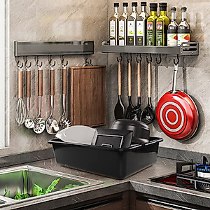 Nesmilers 4-Pack 22 Liters Commercial Bus Tubs, Plastic Utility Bus Box, Black