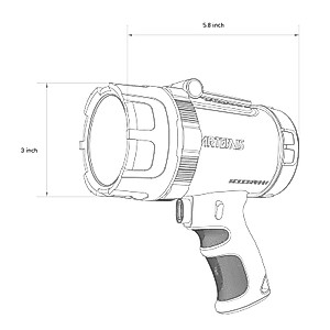 GOODSMANN LED Rechargeable Marine Spotlight 2000 Lumen Handheld Spot Light Waterproof Searchlight Portable Boat Flashlight for with Switch Lock and USB Cable for Outdoor Fishing Hiking Hunting