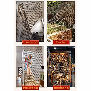 Safety Anti-Fall Fence Net for Children Pet Cat, Home Kindergarten Protection Rope Netting, Wear-resistant Car Cargo Twine Net, Children's Net Staircase Guardrail Net ( Color : 6mm/12cm , Size : 3x7M(