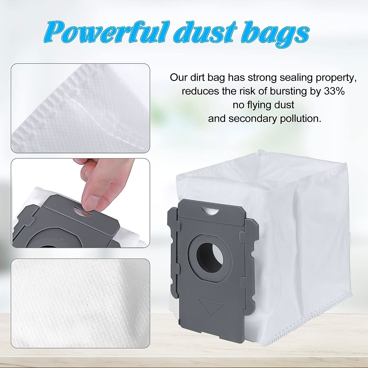 12 Pack Vacuum Bags Compatible with iRobot Roomba i & s & j Series, i3, i3+, i4, i4+, i6, i6+, i6Plus, i7, i7+, s9Plus, Vacuum Replacement Bags for iRobot Roomba Clean Base Automatic Dirt Disposal