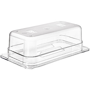 Bekith 6 Pack Plastic Clear Food Pans with Lids, 1/3 Size 4 Inch Deep Stackable Commercial Polycarbonate Pans for Kitchen Restaurant Food Prep, Freezer-Safe