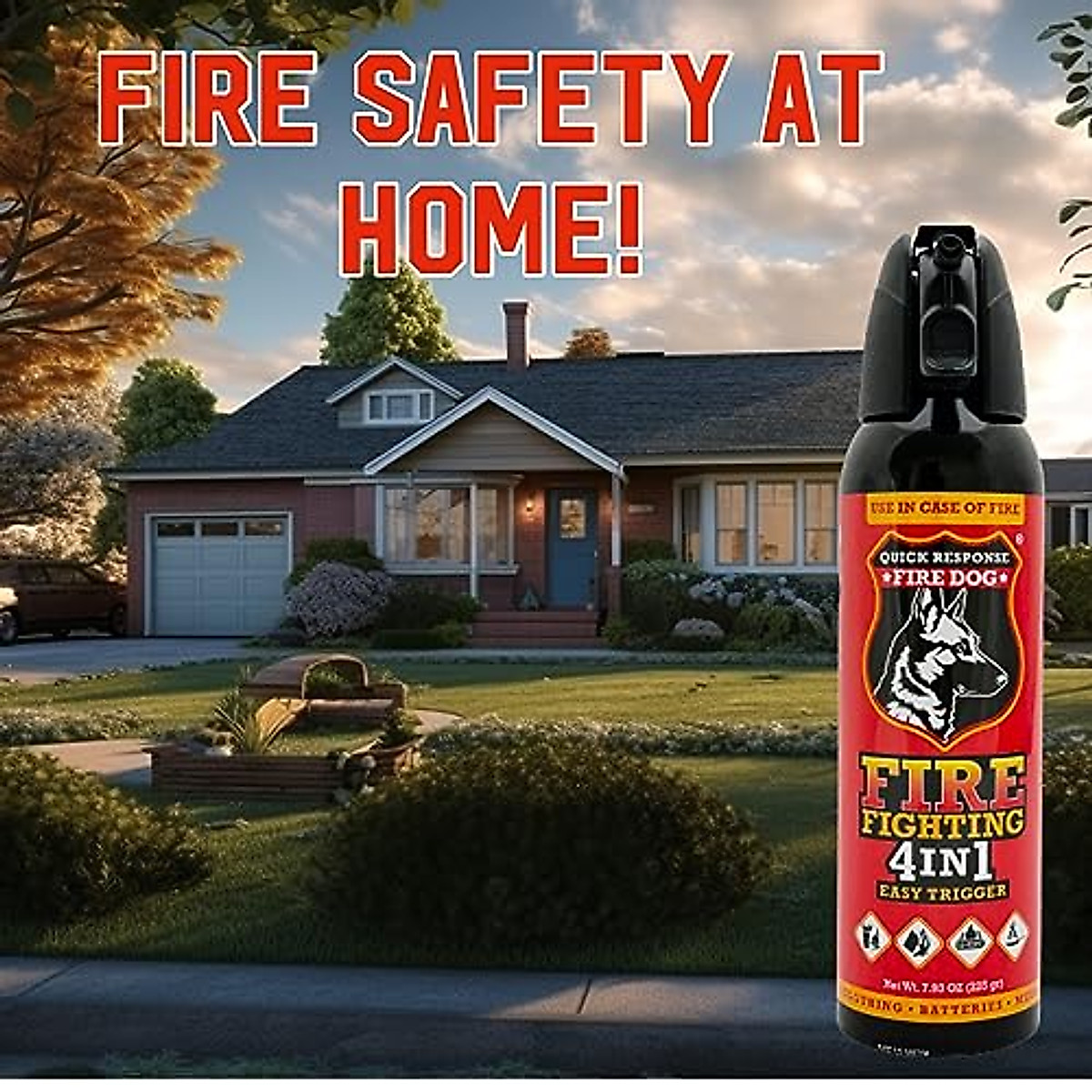 4-in-1 Mini Suppressant - Car Fire Suppressor for Auto-Mobile, Truck, Boat - Home Fire Suppressor for Kitchen - Small Fire Suppressor for Clothing, Batteries - Portable Fire Eliminator - 2 Pack